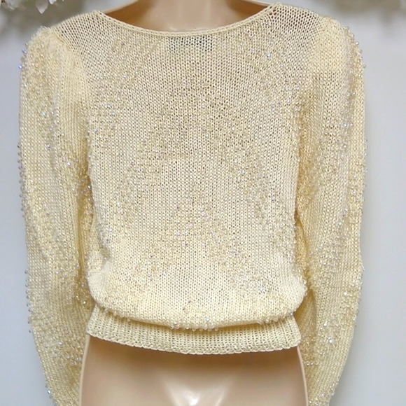 Nannell | Sweaters | Beautiful Light Cream Beaded Nannell Sweater M ...